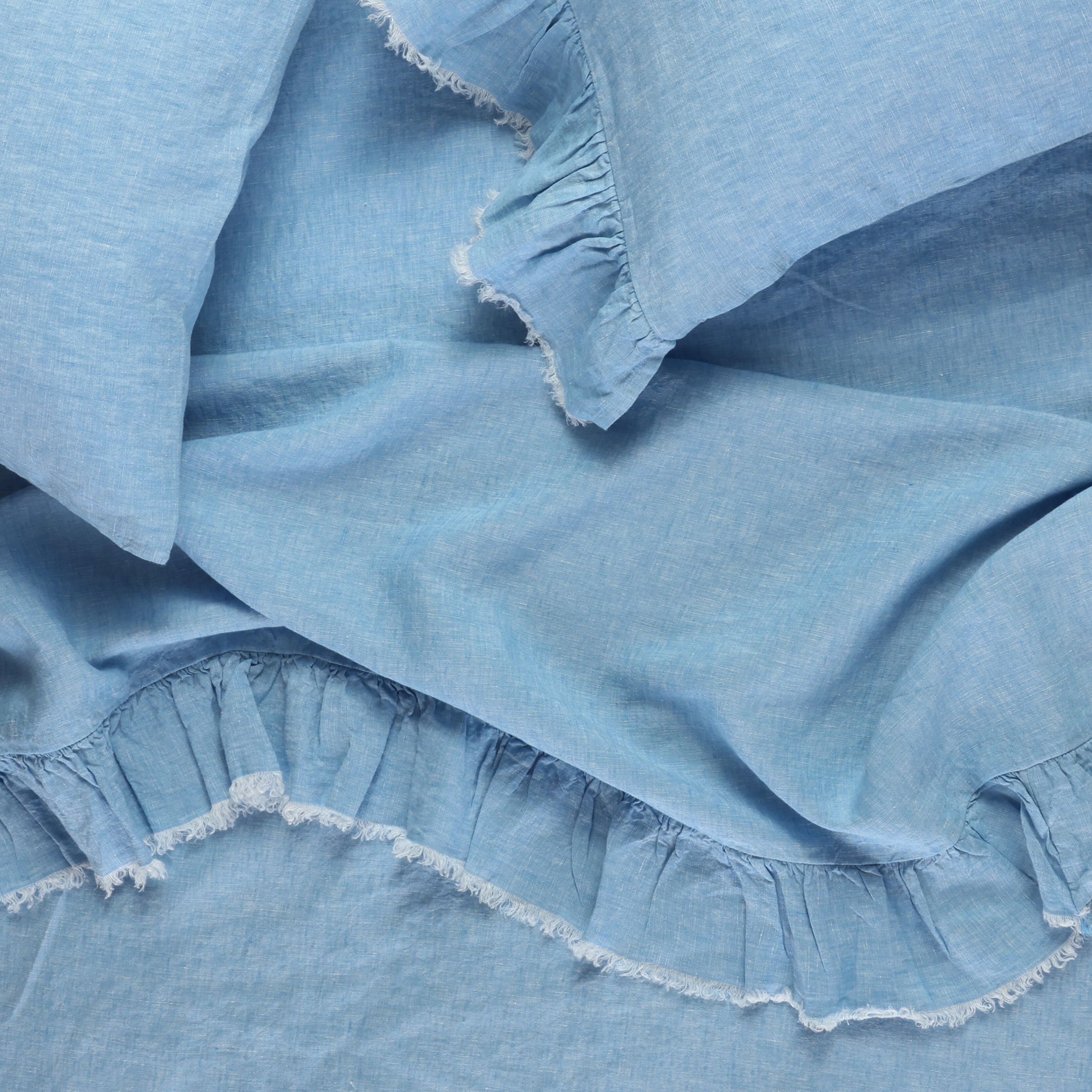 Powder Blue Ruffle Flat Sheet – Society of Wanderers